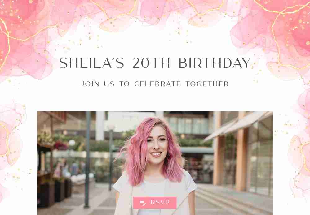 Pink Glitter - Website Undangan Digital Ulang Tahun