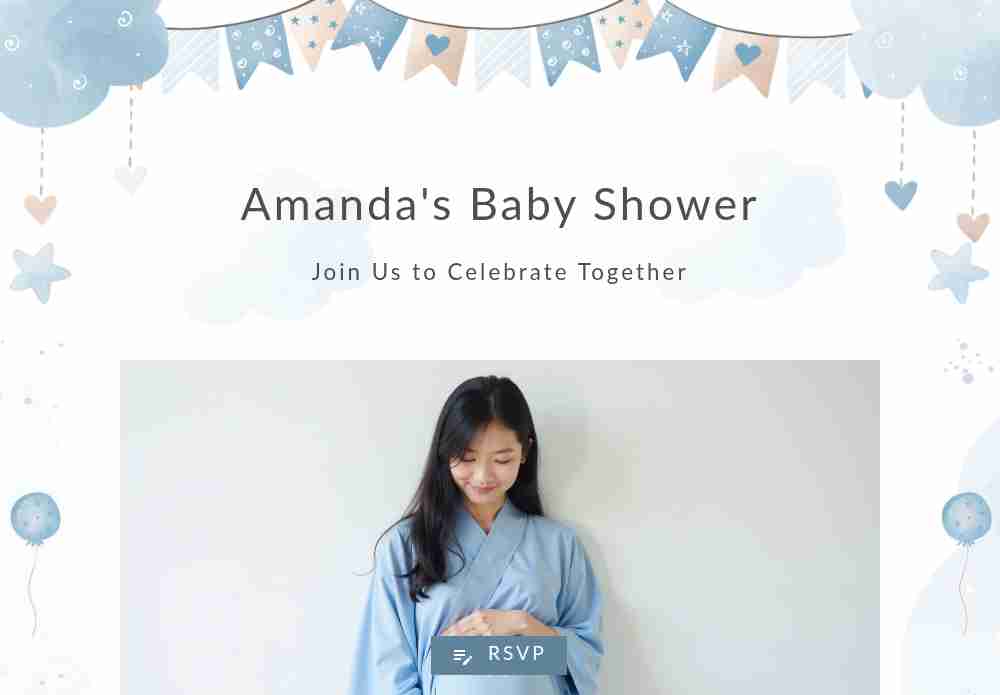 Blue Stars (baby Boy) - Website Undangan Baby Shower Digital